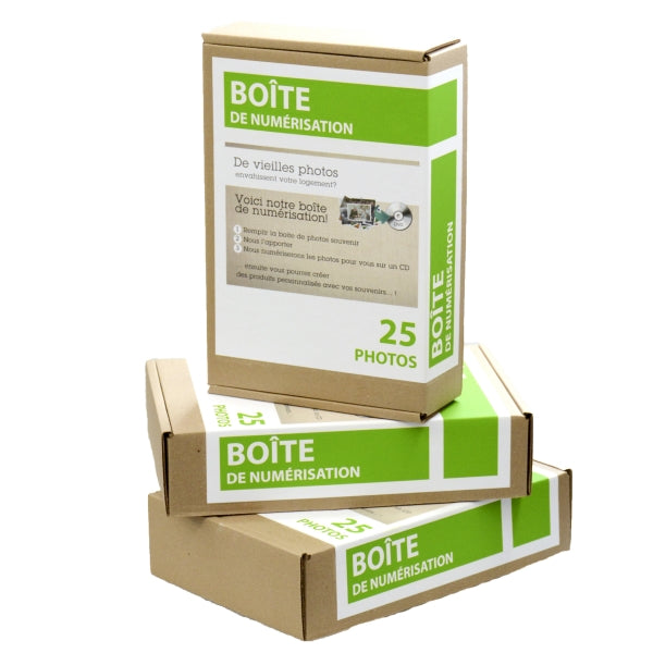 Shoebox scanning kit of 25 photos – Photo LAPLANTE
